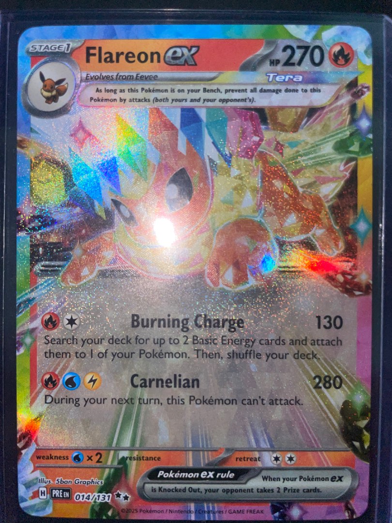 Flareon ex 014/131 Double Rare Prismatic Evolutions Pokemon Card, Hobbies & Toys, Toys & Games ...