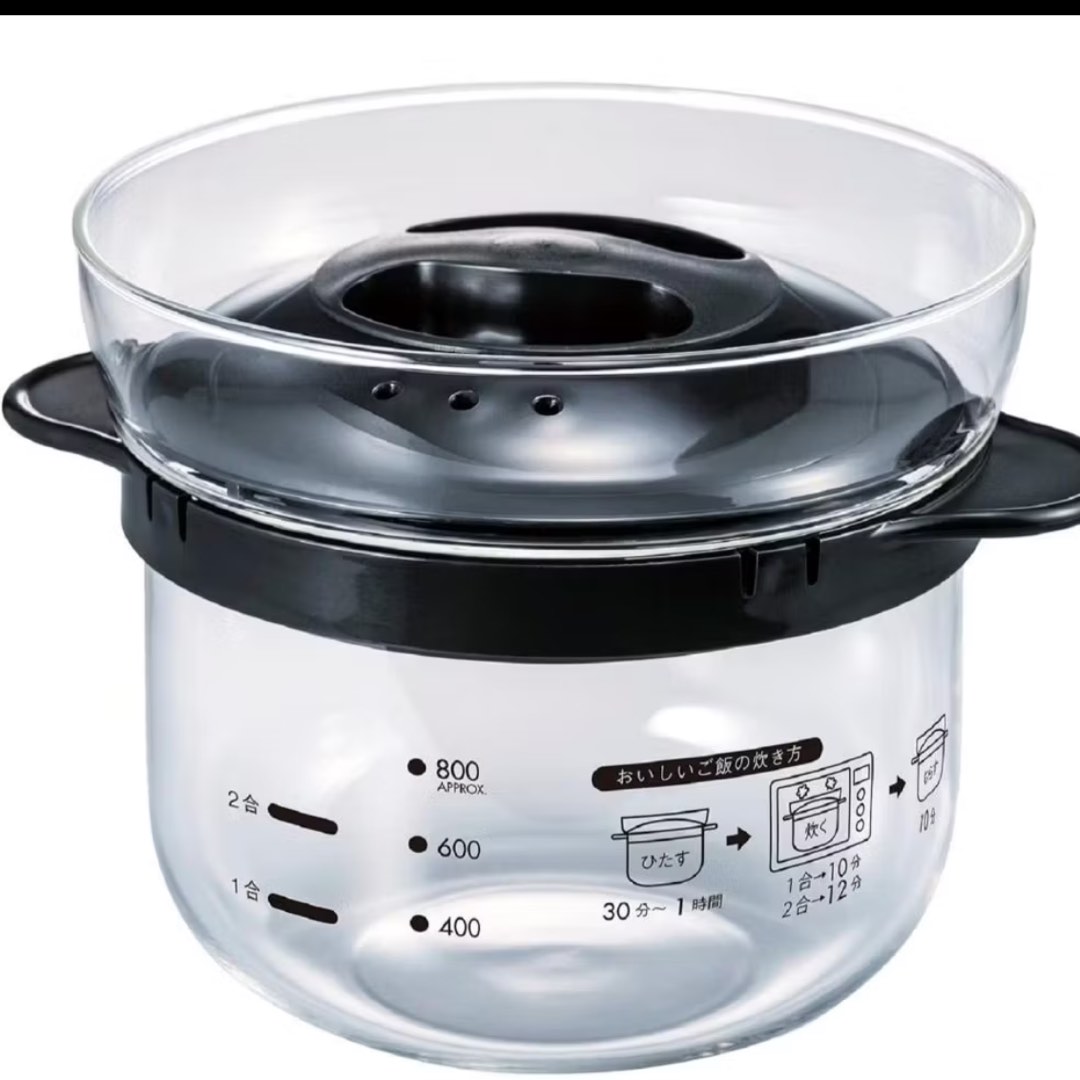 Hario Glass Rice Cooker for Microwave Use, Made in Japan, Nonstick ...