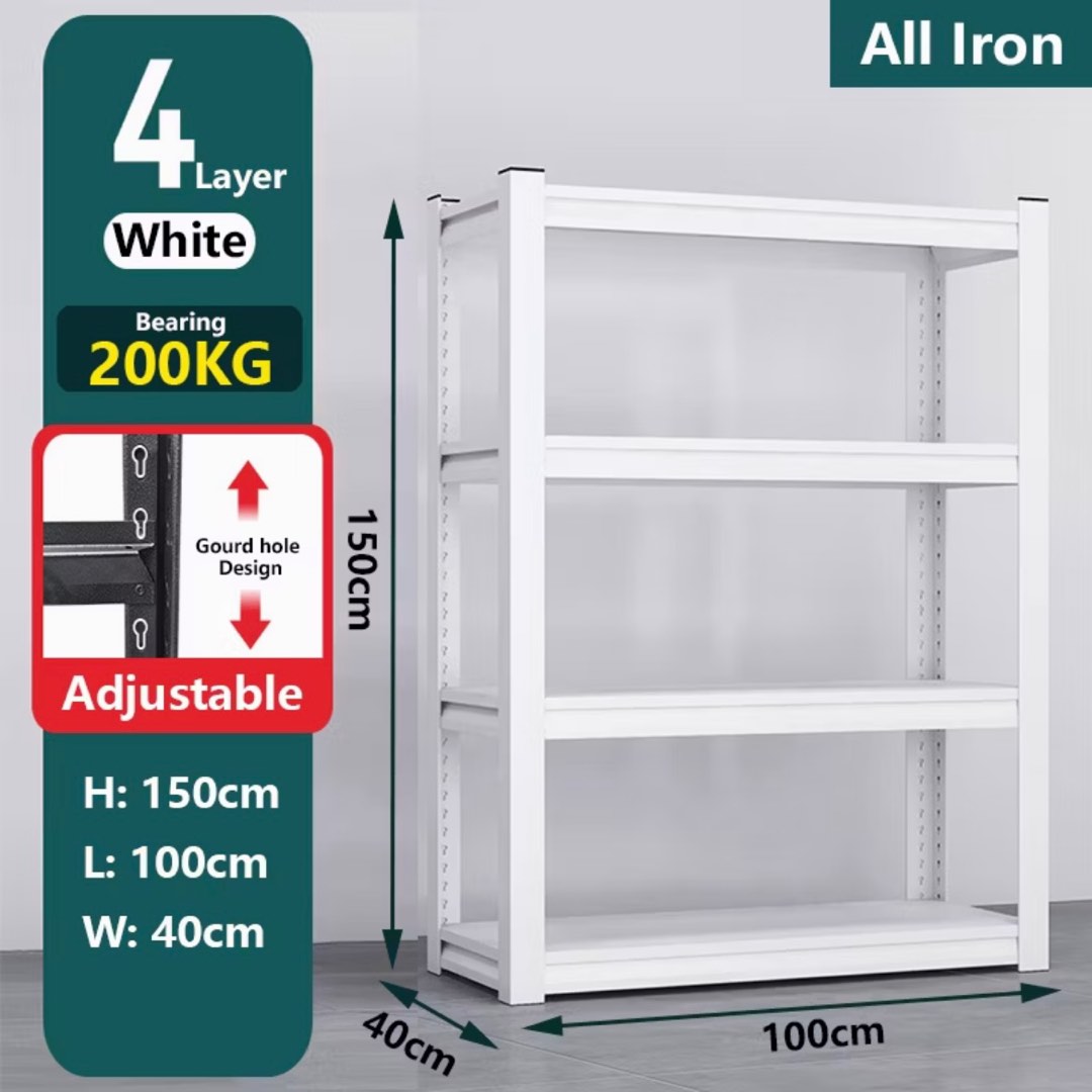 Heavy Duty Metal Rack | Boltless Iron Shelf Rack | Adjustable 5-Layer Shelf | Industrial Storage ...