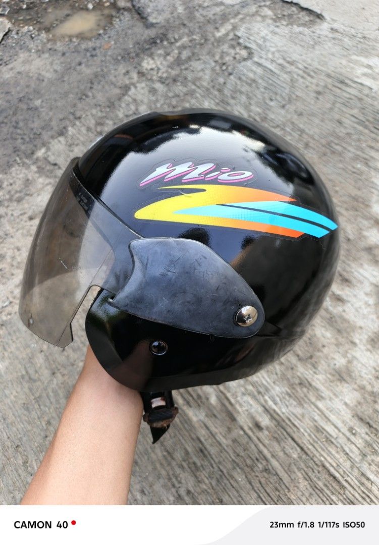 HELM JADUL YAMAHA MIO SPORTY HITAM REPAINT, Antik, Lainnya di Carousell
