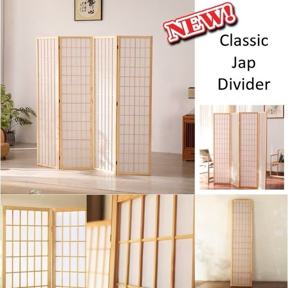 Japanese-Style Solid Wood Room Divider Partition Wall Separator Privacy ...
