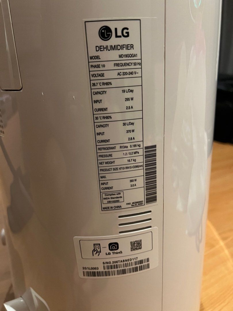 LG Dehumidifier, TV & Home Appliances, Air Purifiers & Dehumidifiers on ...