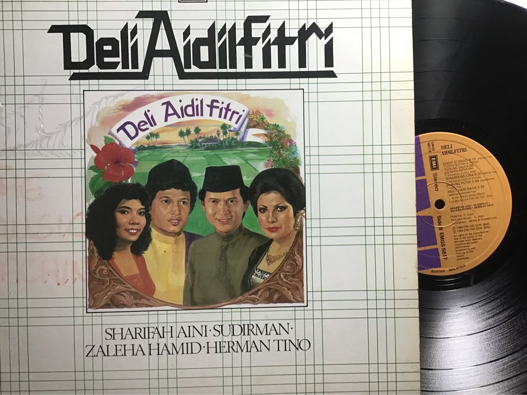 LP Deli Aidilfitri - Sudirman Sharifah Aini Zaleha Hamid Herman Tino OOP VINTAGE EMIMALAY VINYL ...