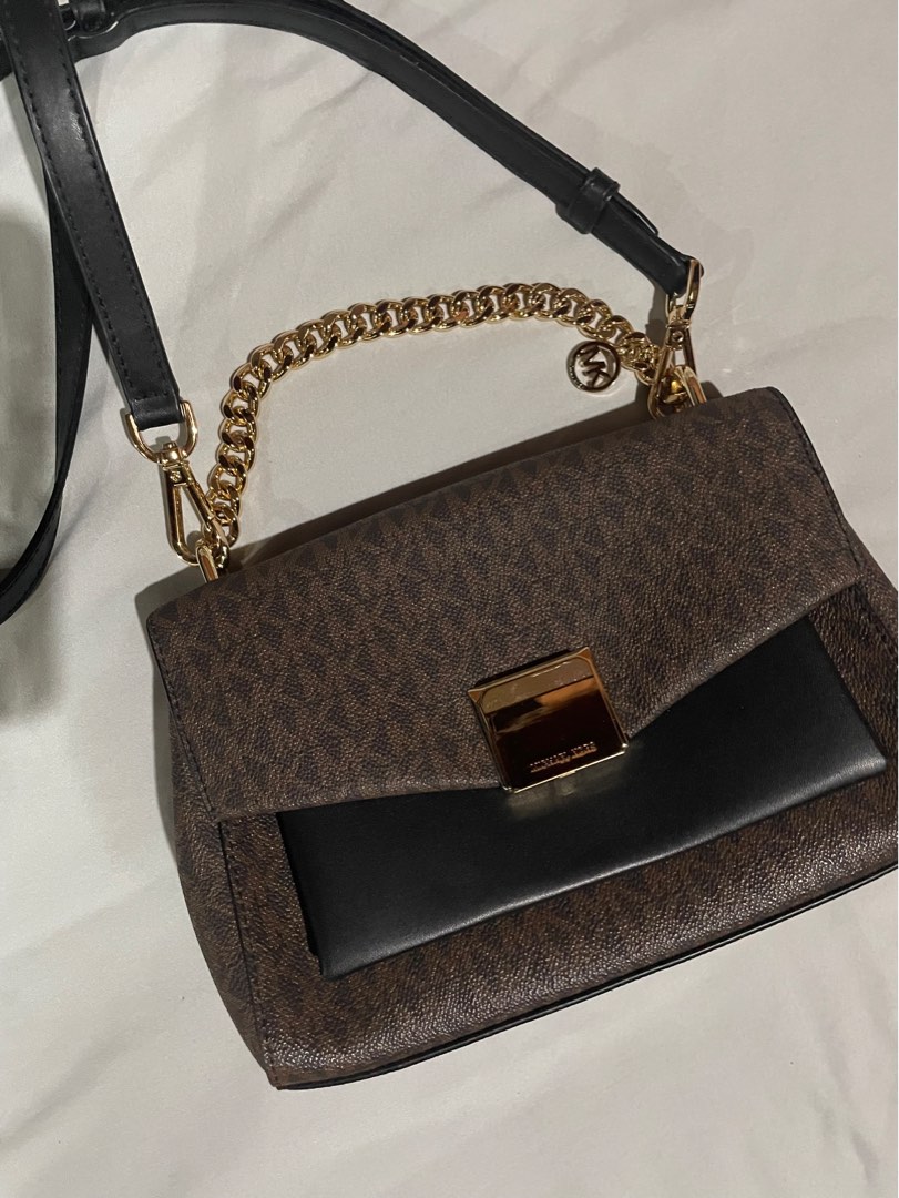 Michael Kors Lita Medium Two-Tone Logo Crossbody Bag, Women's Fashion, Bags & Wallets, Cross ...