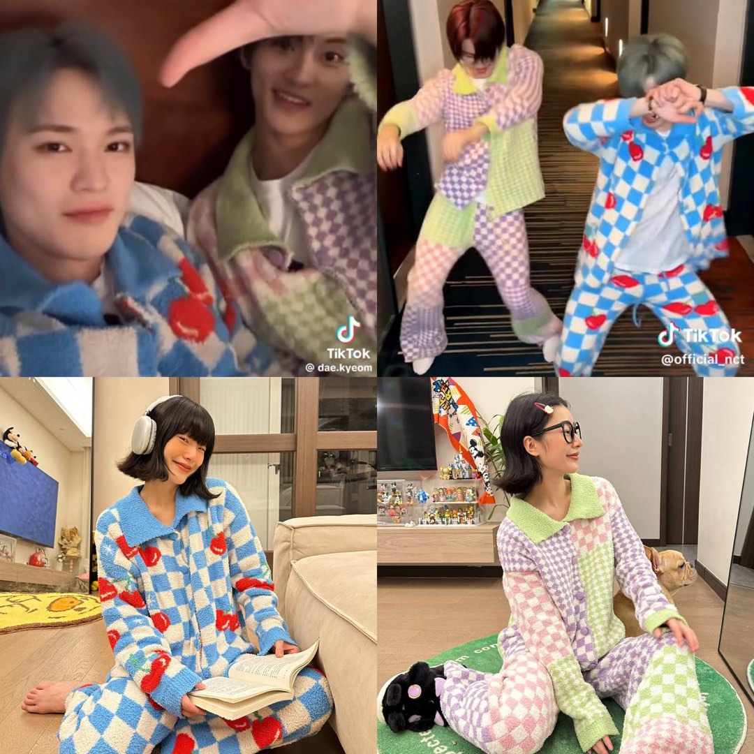 NCT MARK WIGGLE WIGGLE INSPIRED FURRY PJ SETS, Men's Fashion, Tops ...