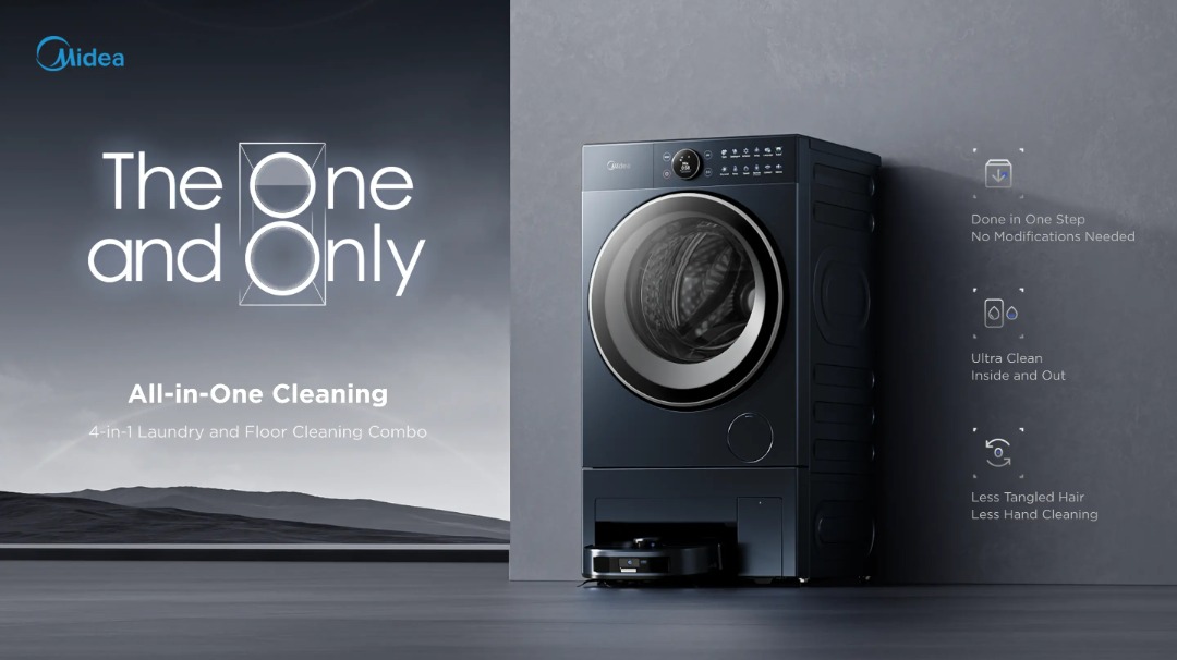 PROMO!! 4-IN-1 MIDEA WASHBOT-10KG WASHER, 7KG DRYER, ROBOT MOP & VACUUM ...