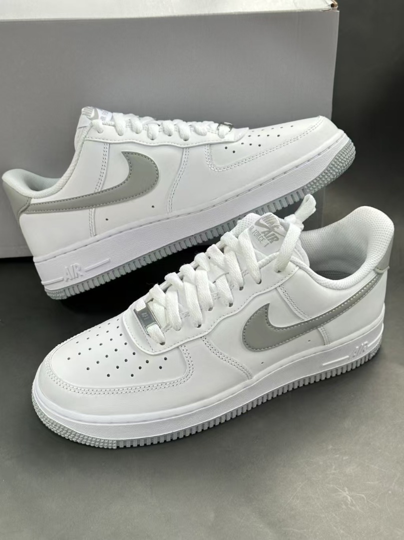 Nike Air Force 1 Low cut board shoes white gray, Men's Fashion ...