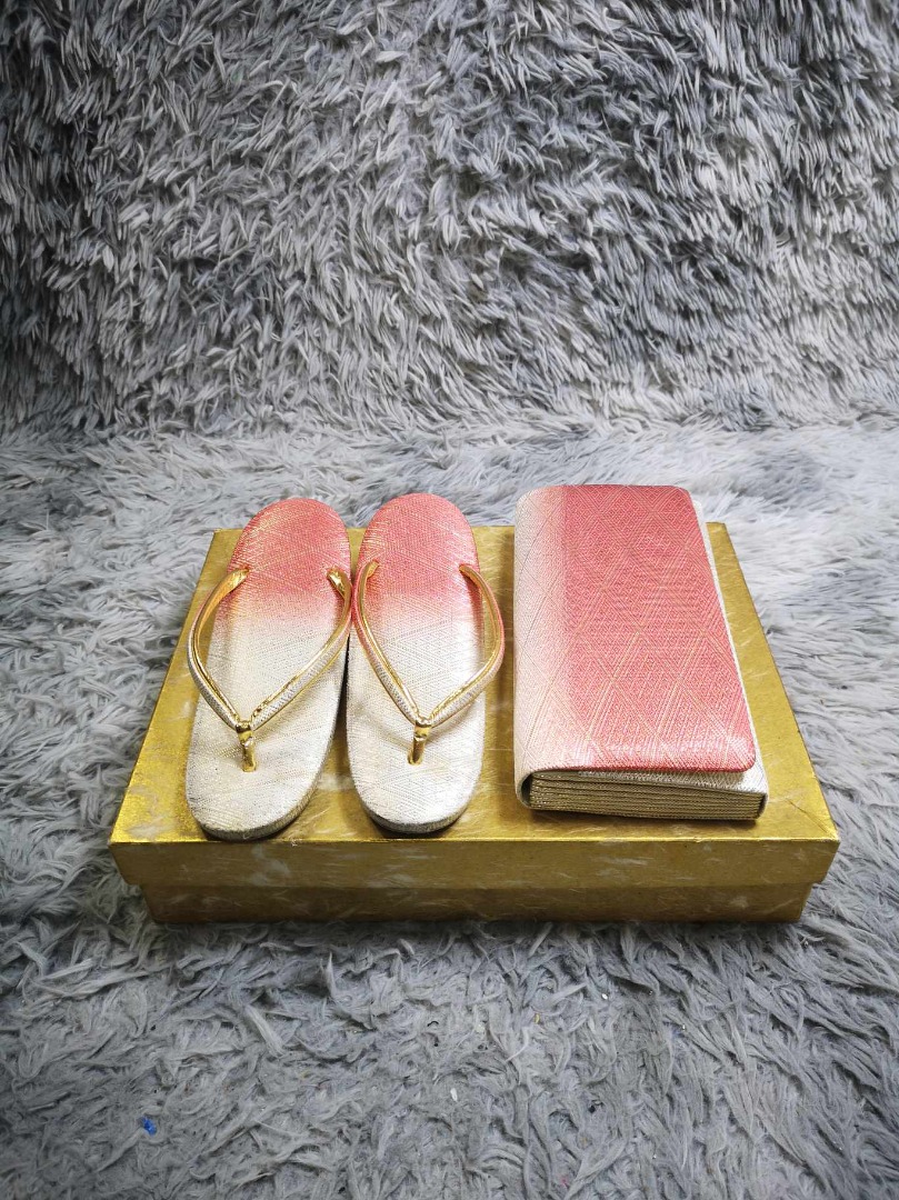 Ombre Japanese Slipper And Clutch Gift Set, Women's Fashion, Bags ...