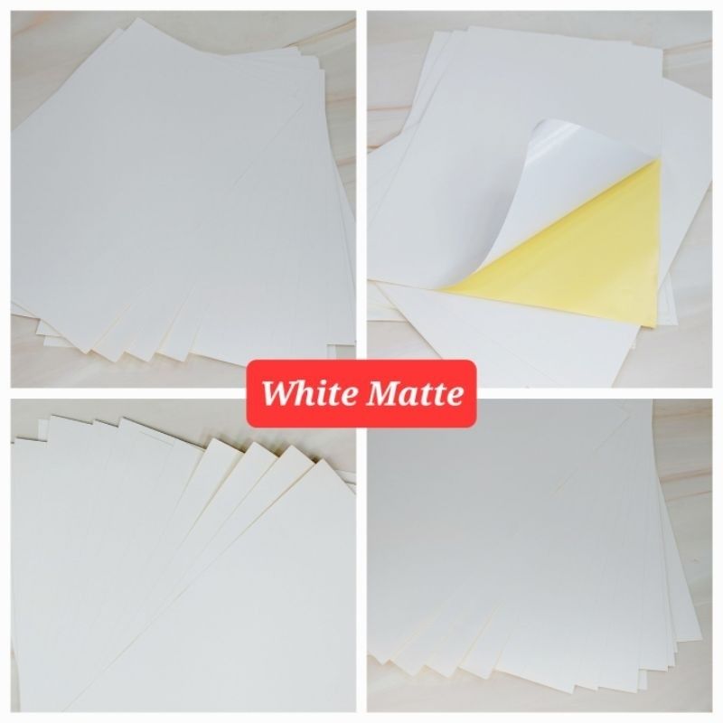 Printable A4 Size Sticker Papers Glossy White, Matte White & Kraft l ...