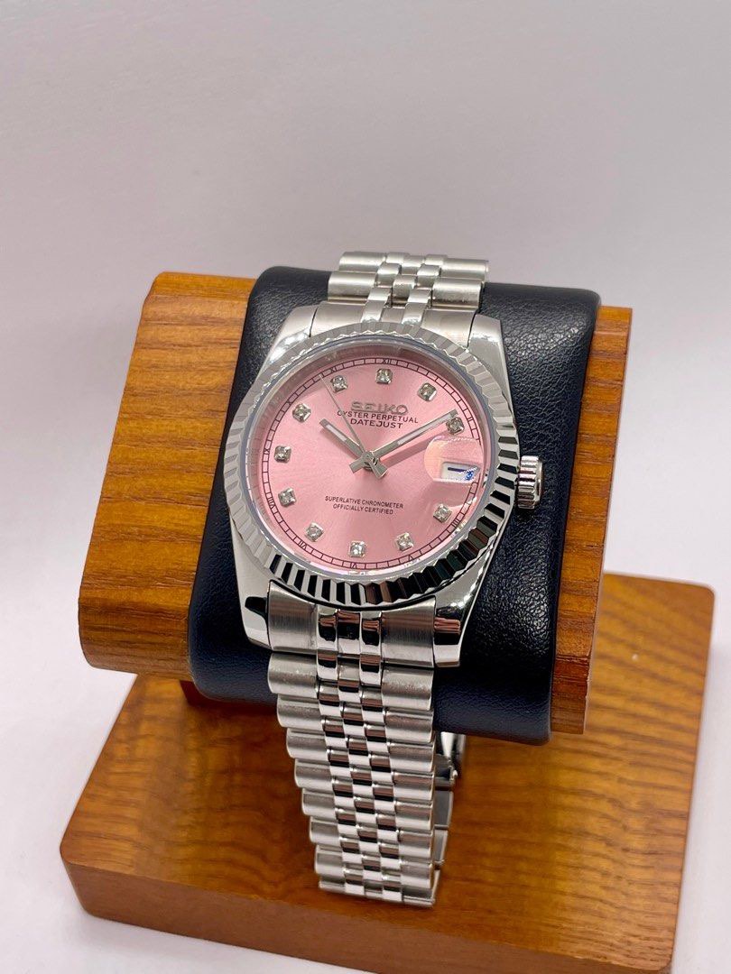 Seiko Custom Mod “Datejust Diamonds Pink” 36mm/ 39mm case, Men's ...