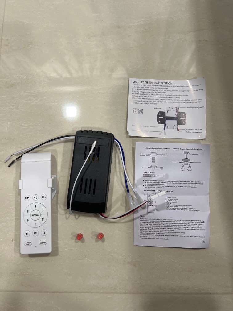 Universal Ceiling Fan Remote Control Kit Replacement, 6-Speed & Timing, Remote Replacement for ...