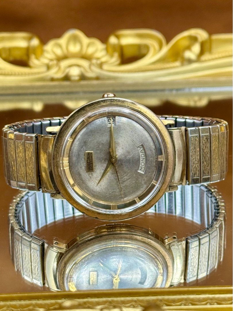 Vinyl Record Dial Vulcain Calendate Automatic Day Date, Men's Fashion ...