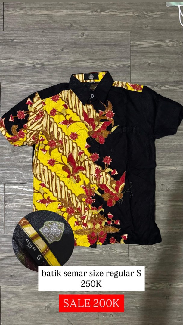 Batik Semar Hitam Kuning Motif Batik, Fesyen Pria, Pakaian , Atasan di ...