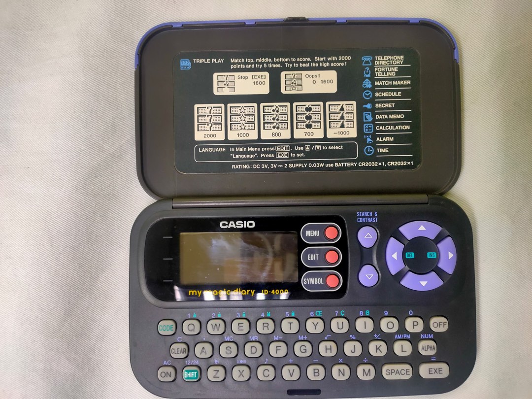 Casio My Magic Diary 1994 JD-4000 Vintage, Computers & Tech, Office ...