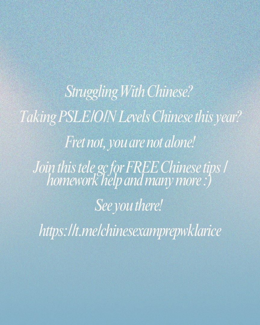 FREE Chinese Help for PSLE/O/N Level takers, Everything Else on Carousell