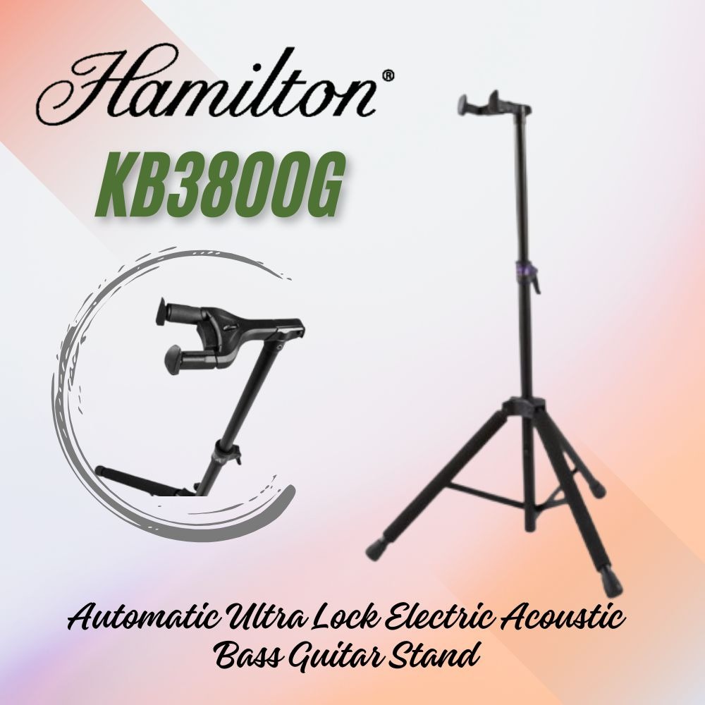 Hamilton KB3800G Automatic Ultra Lock Electric Acoustic Bass Guitar Stand, Hobbies & Toys, Music ...