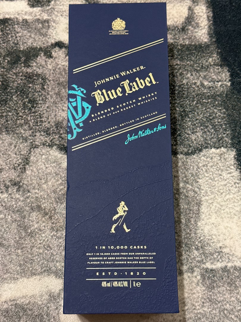 Johnnie Walker Blue Label 1L Blended Scotch Whisky, Food & Drinks ...