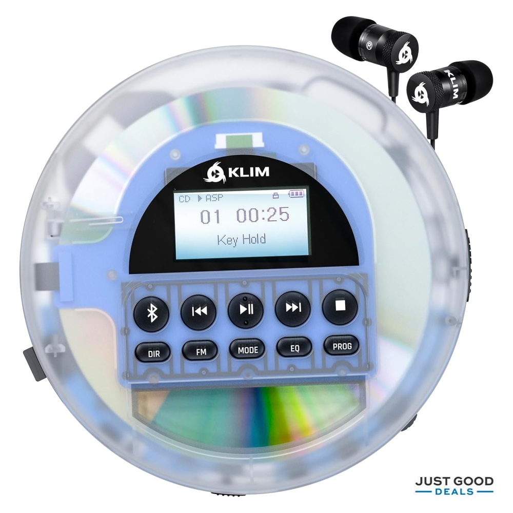KLIM Nomad Transparent - New 2024 - Portable CD Player Walkman with ...