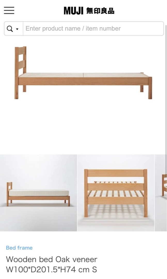 Muji single bed & mattes, Furniture & Home Living, Furniture, Bed ...