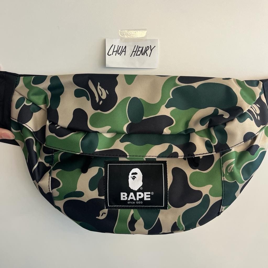 Original Bape Magazine green Camo waist bag, Men's Fashion, Bags, Sling ...