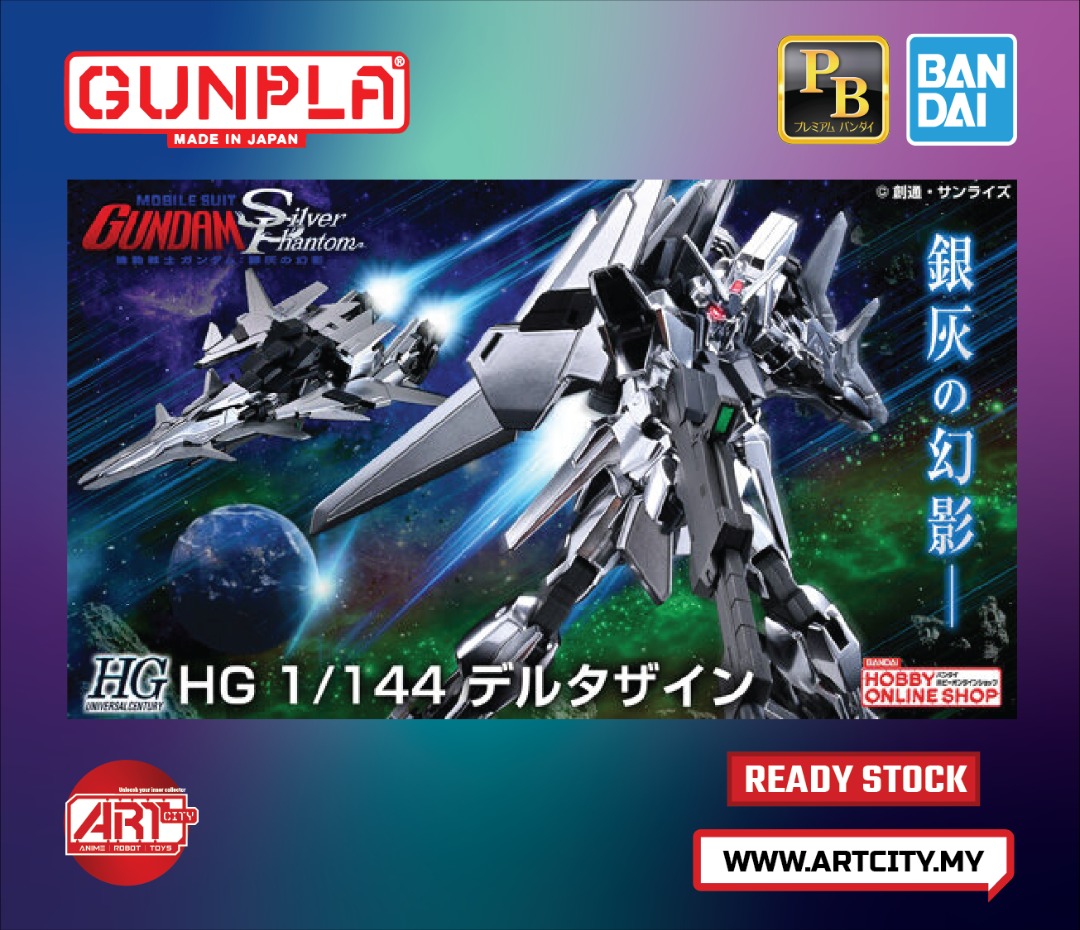 (READY STOCK) P-Bandai - HG Delta Zayin - Gundam Silver Phantom - 1/144 Scale, Hobbies & Toys ...