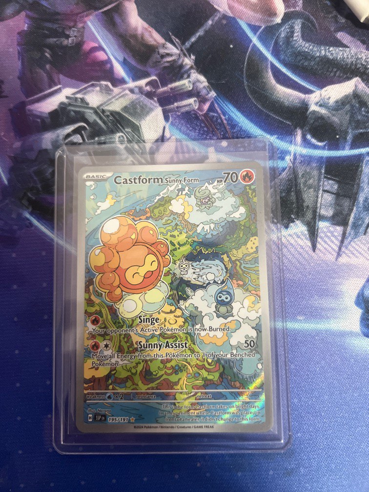 Surging Sparks Castform Sunny Form Illustration Rare IR 195/191, Hobbies & Toys, Toys & Games on ...