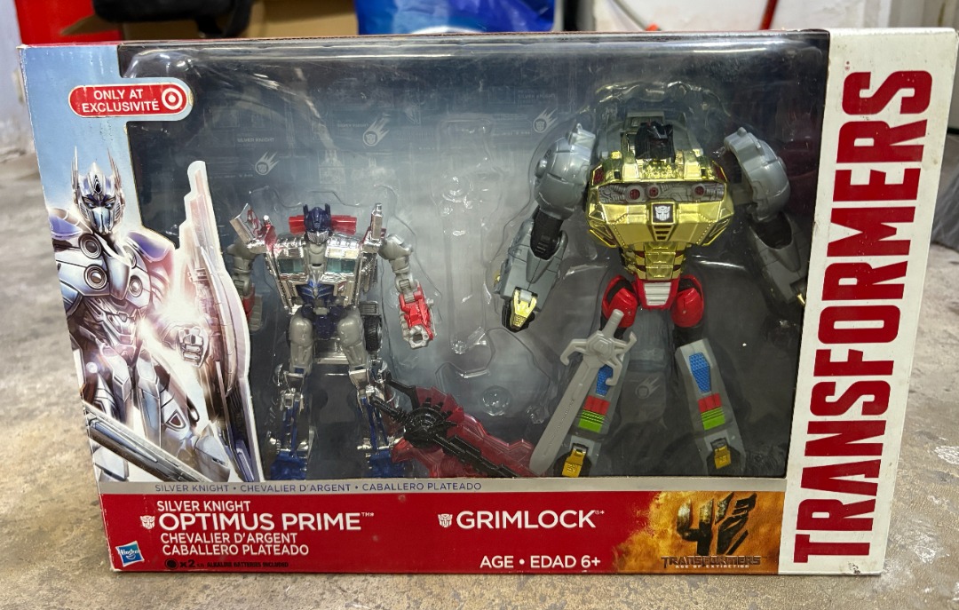 Transformers Target Exclusive Silver Knight Optimus Prime and Grimlock ...