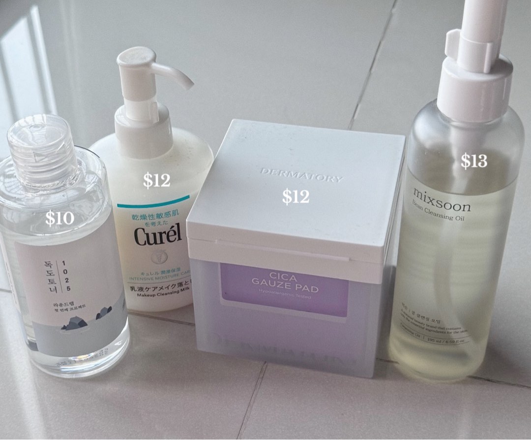 [USED] korean skincare toner pad cleansing oil toner ROUNDLAB dokdok ...