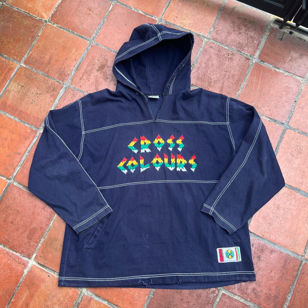 Vintage 90s Cross Colours Hiphop Raptees Streetwear Hoodie Canvas ...