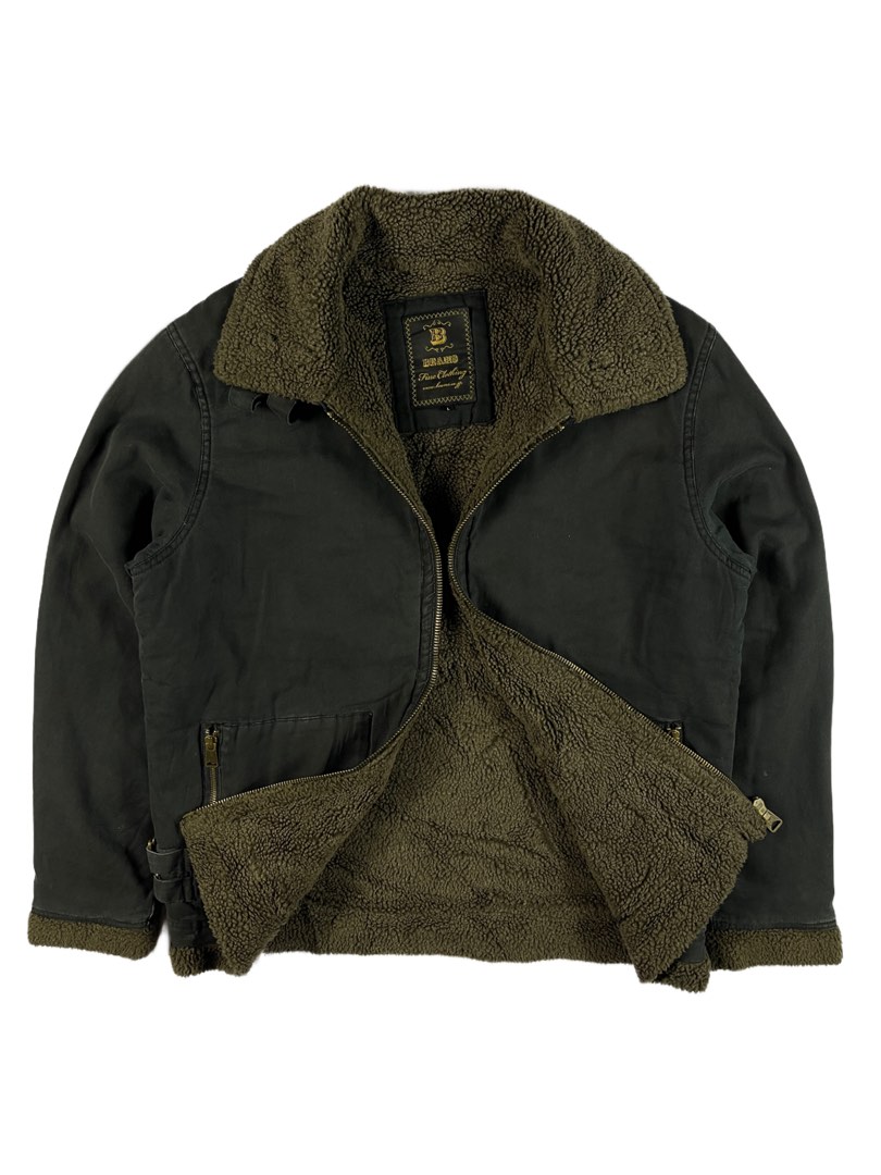 2000s Beams Japan B3 Shearling Type Black Sun fade Fur Bomber Canvas ...