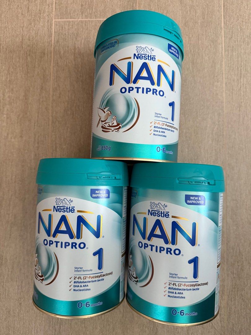 3 cans of Nestle Nan Optipro Stage 1, Babies & Kids, Nursing & Feeding ...