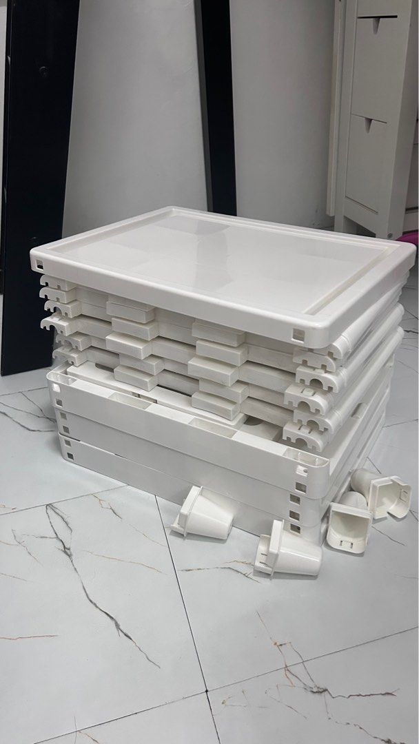 3 tier white plastic cabinet, Furniture & Home Living, Furniture ...