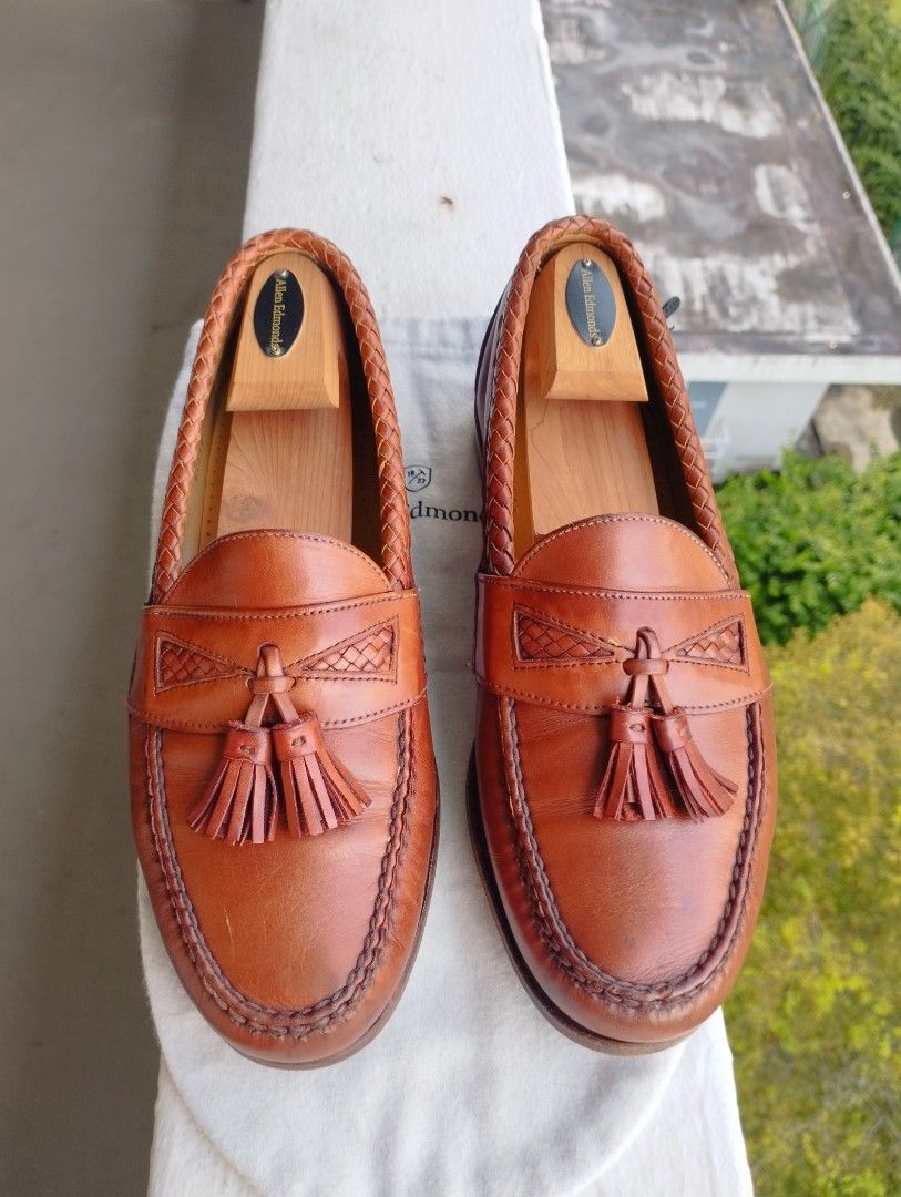 Allen Edmonds Maxfield full grain leather dark chilli tassel penny ...