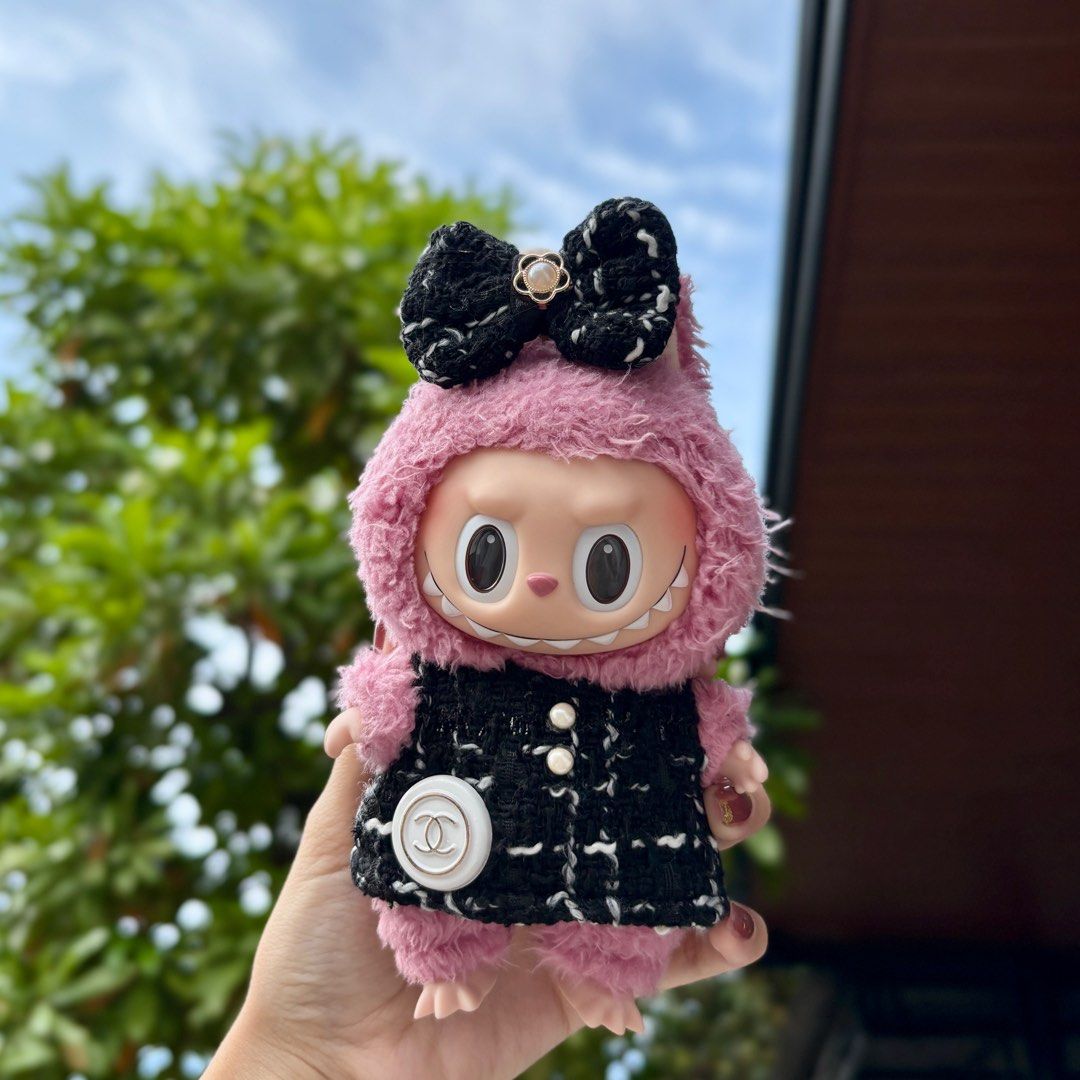 Baju Boneka Labubu Popmart V1 Macaron V2 Have A Seat Channel Hitam ...