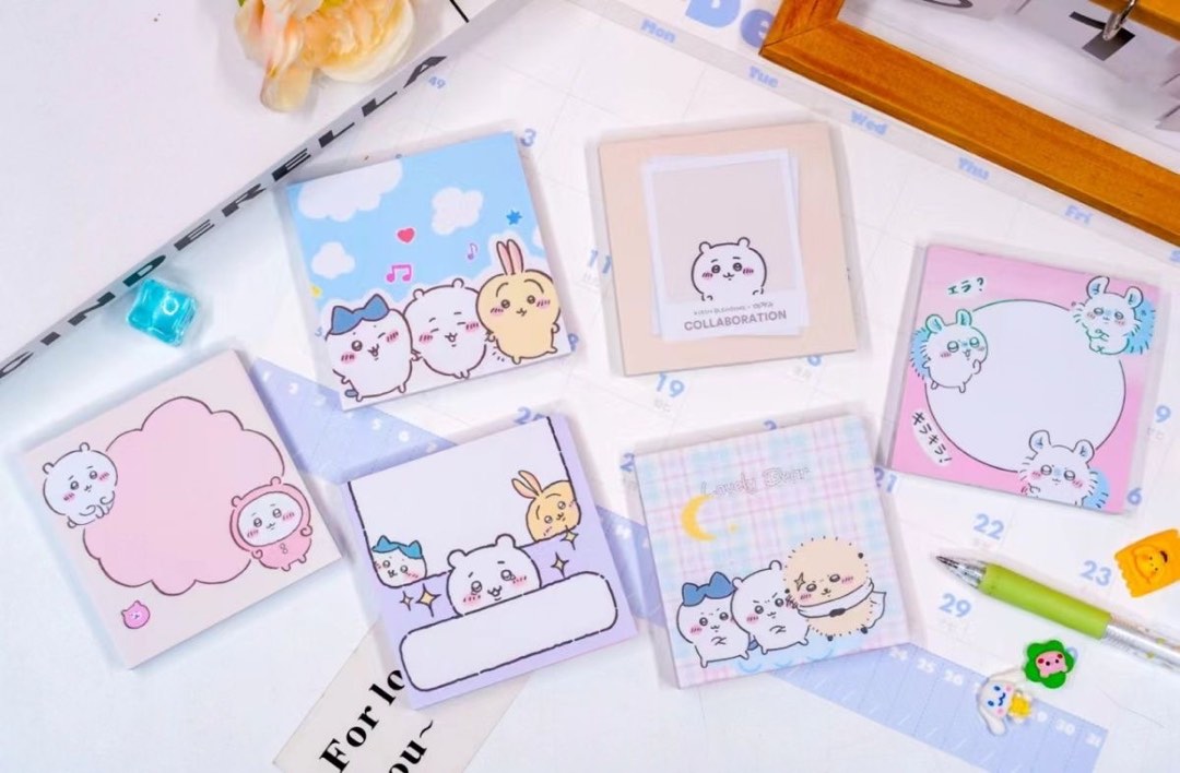 Chiikawa themed sticky notes, Hobbies & Toys, Stationery & Craft ...