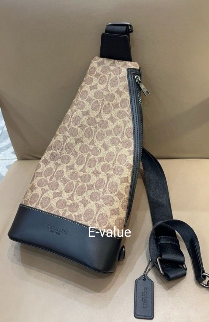 Coach Original Signature Brown Dominic Sling Crossbody Pack For Women ...