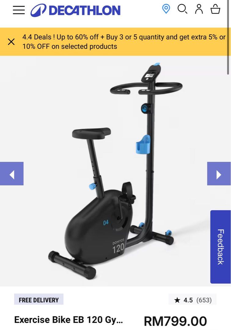 Decathlon Domyos 120 Exercise Bike, Sports Equipment, Exercise ...