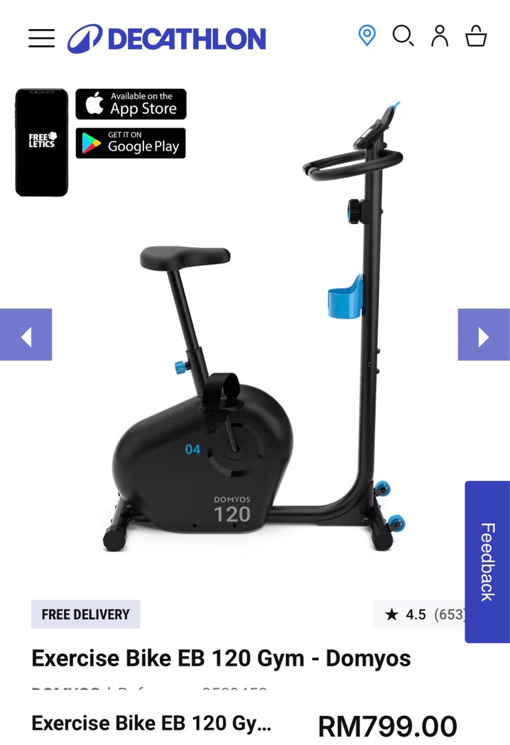 Decathlon Domyos 120 Exercise Bike, Sports Equipment, Exercise ...