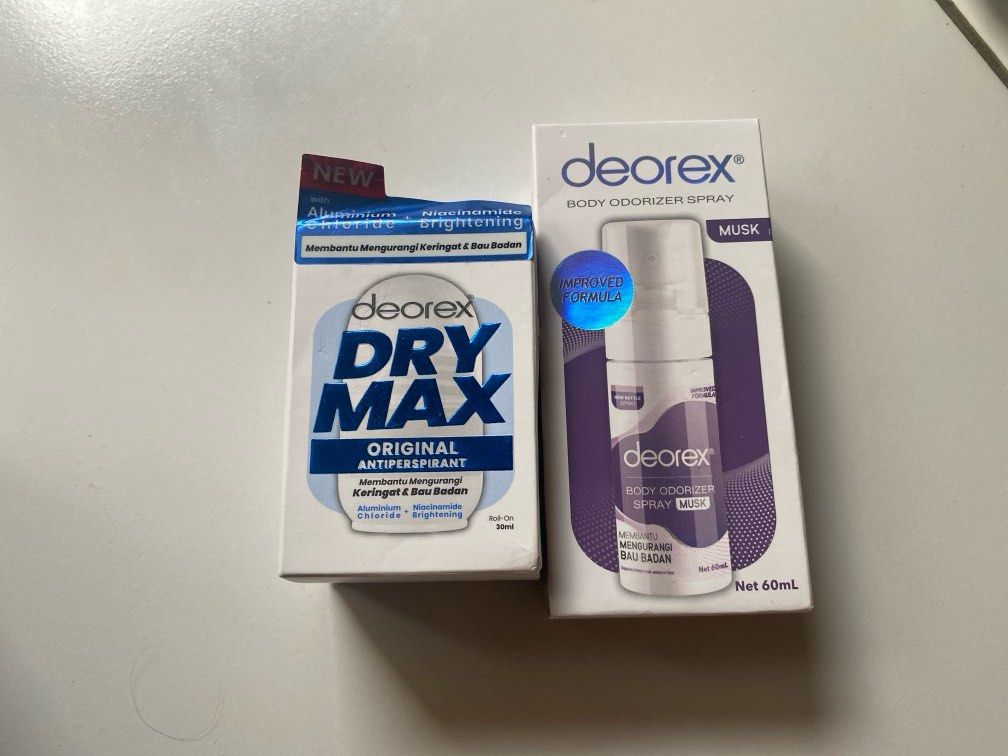 BISA SATUAN! Dijual Deorex Body Odorizer Spray dan Dry Max, masih baru ...