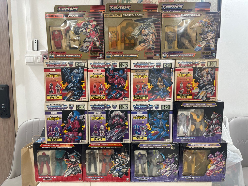 Hasbro and Takara Transformer G1 (Mega) Pretender bundle set of sixteen ...