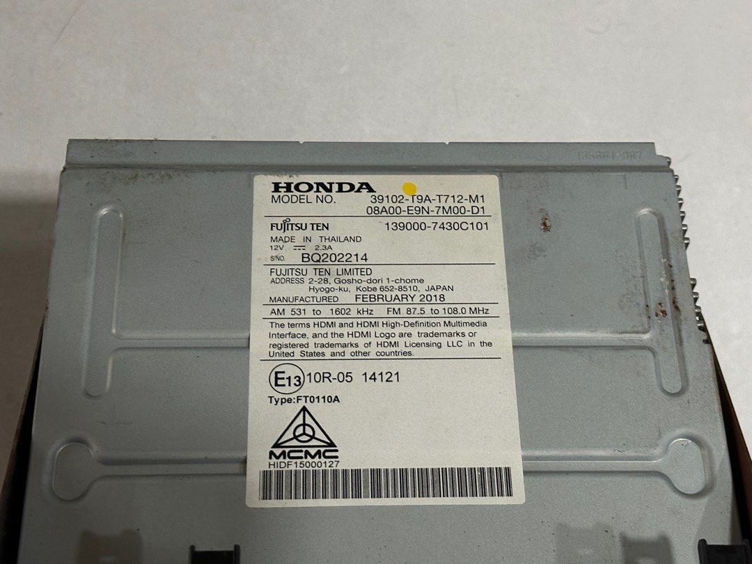 Honda City Audio Player Original + Rear Camera, Auto Accessories on ...