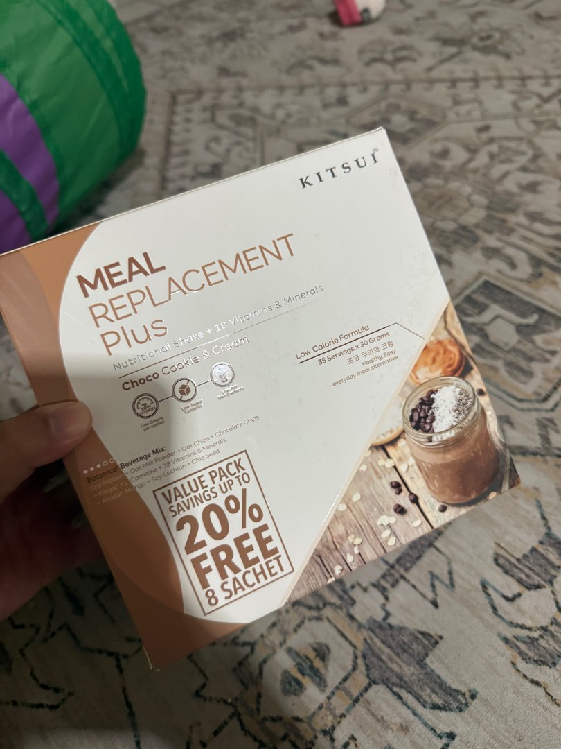 KITSUI MEAL REPLACEMENT CHOCO COOKIES AND CREAM, Health & Nutrition ...