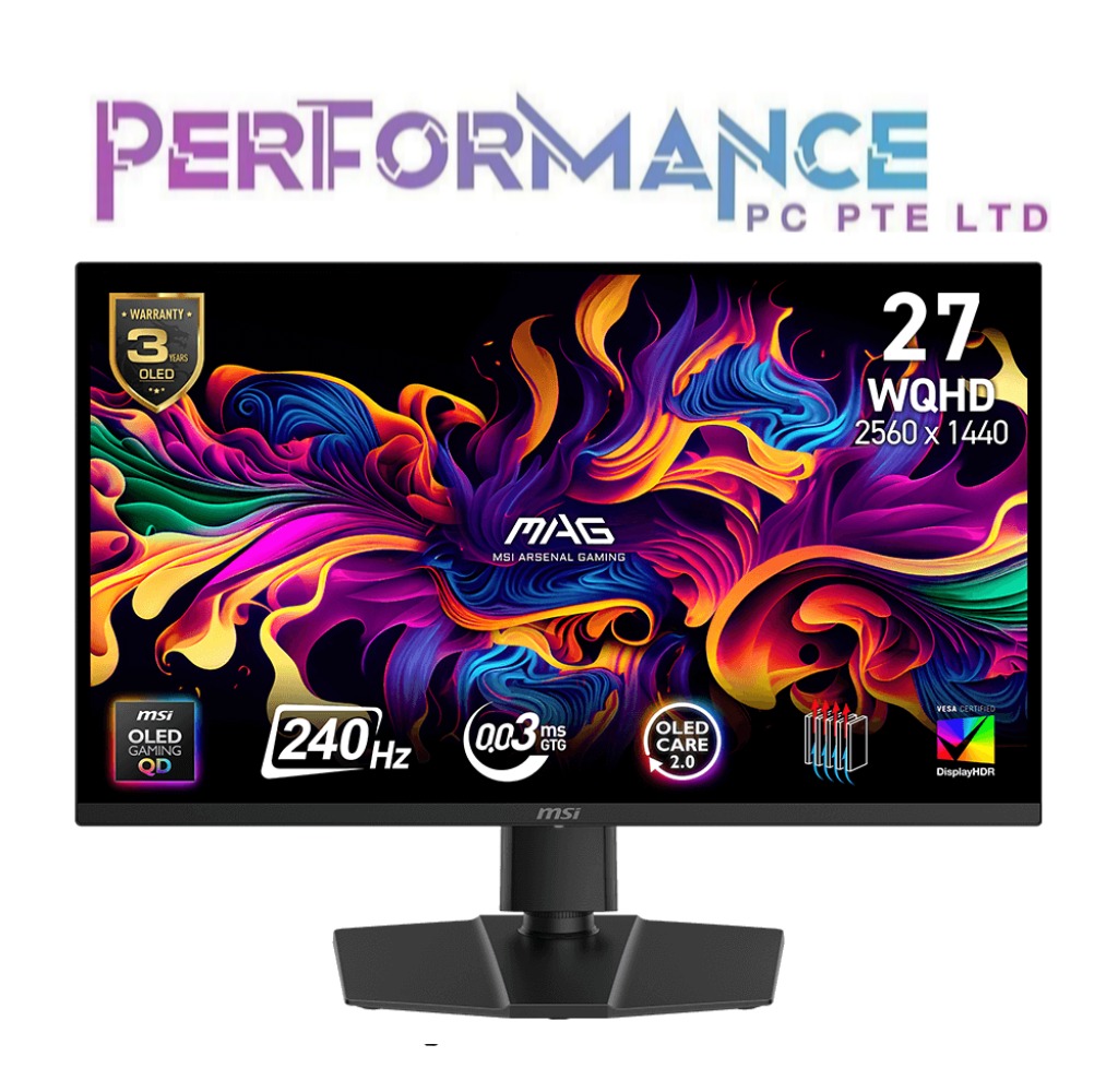 MSI MAG 273QP QD-OLED X24 27 INCH WQHD Flatscreen QD-OLED/240Hz GAMING ...