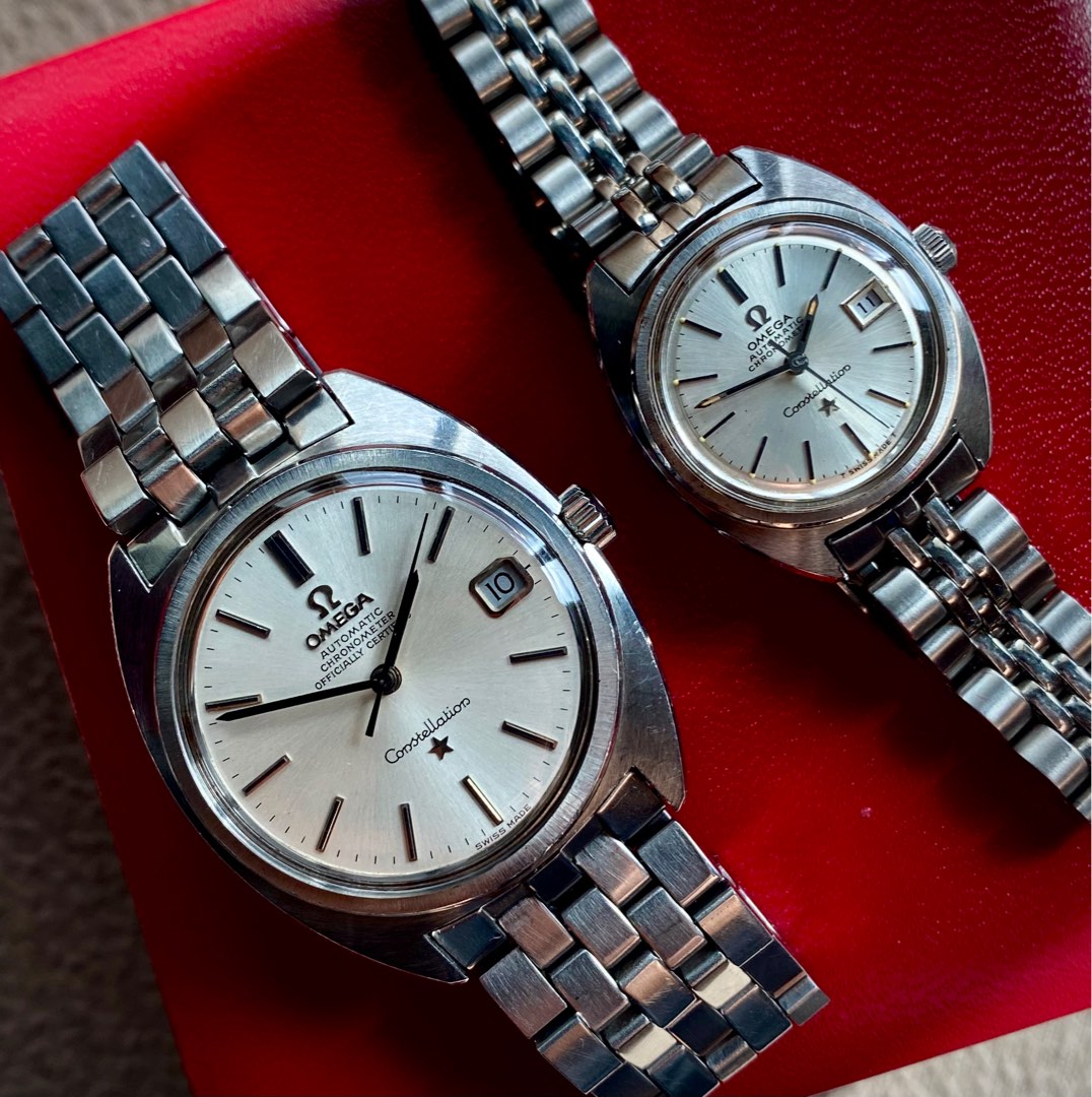 Omega constellation c-case automatic vintage couples watch with box ...