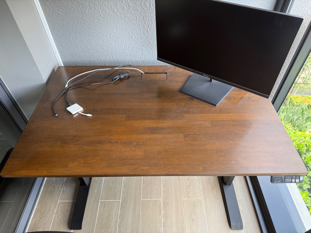 Omnidesk Ascent Wildwood, Furniture & Home Living, Furniture, Tables ...