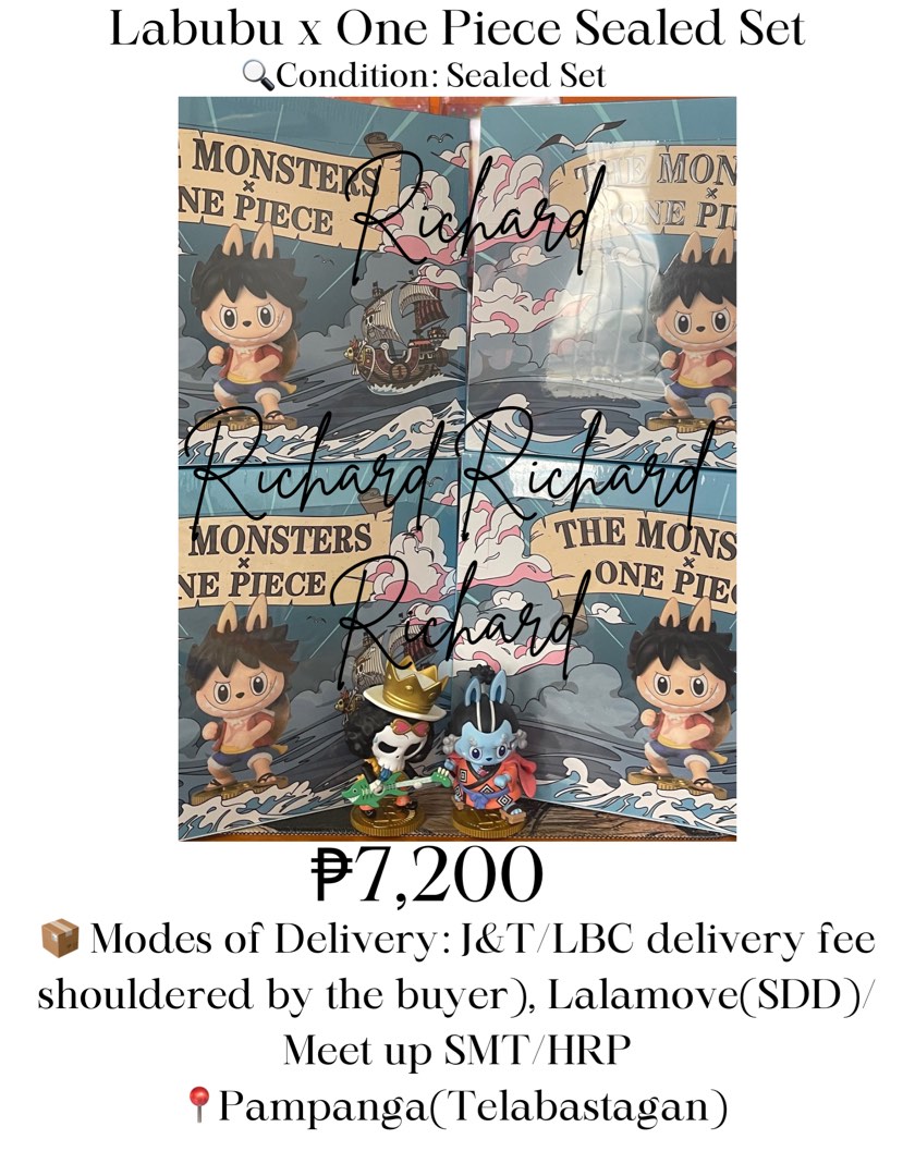 ON HAND - Labubu X One Piece (4 Sealed Set ) 4 Sealed Set on hand - One ...