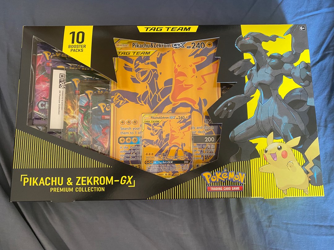 Pokemon TCG Pikachu & Zekrom GX Premium Collection Box, Hobbies & Toys, Toys & Games on Carousell
