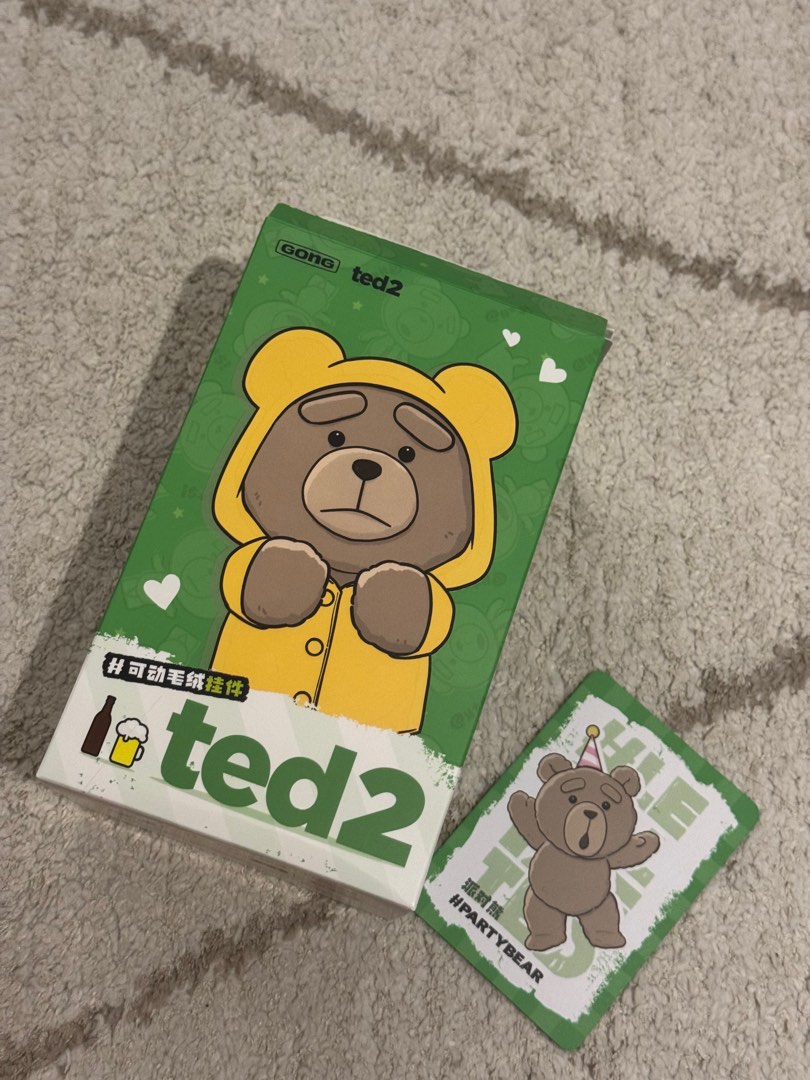 Popmart Ted 2 Teddy Bear Plush Pendant ( Party Bear), Hobbies & Toys ...