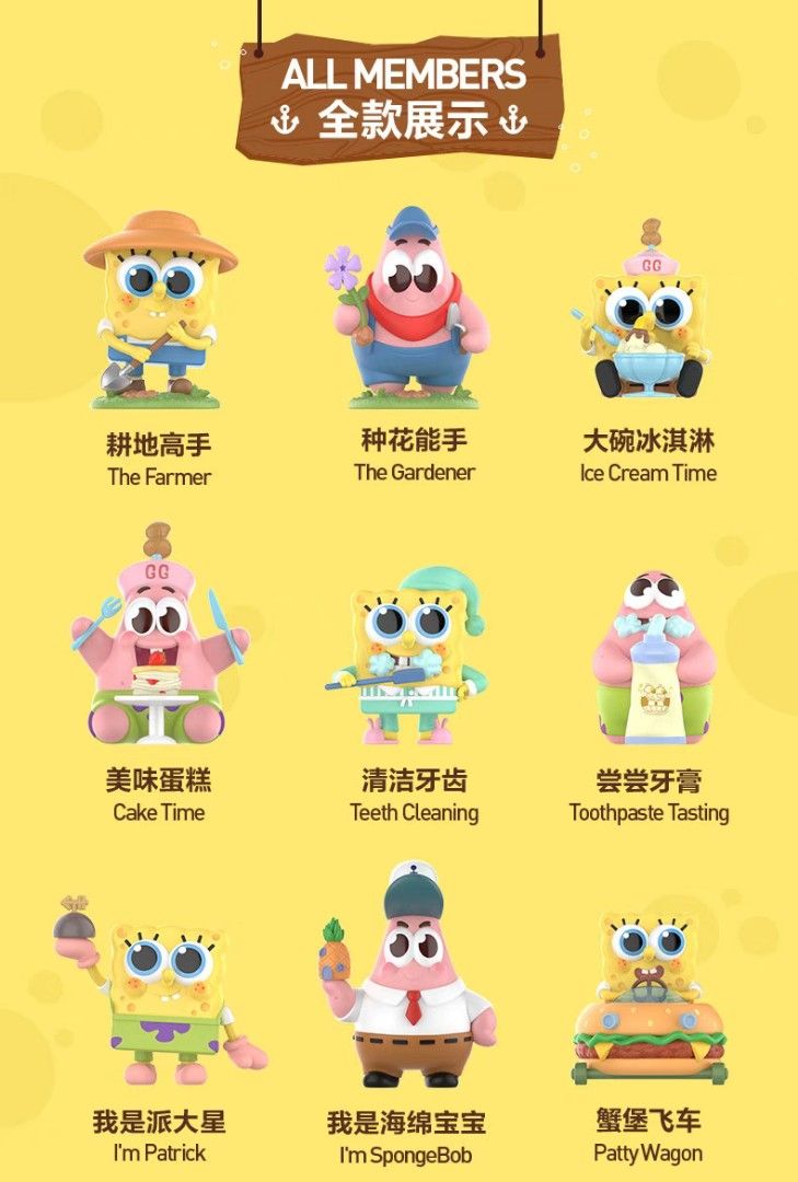 Preorder (Confirmed Design) - Pop Mart popmart Popmart Spongebob Best ...