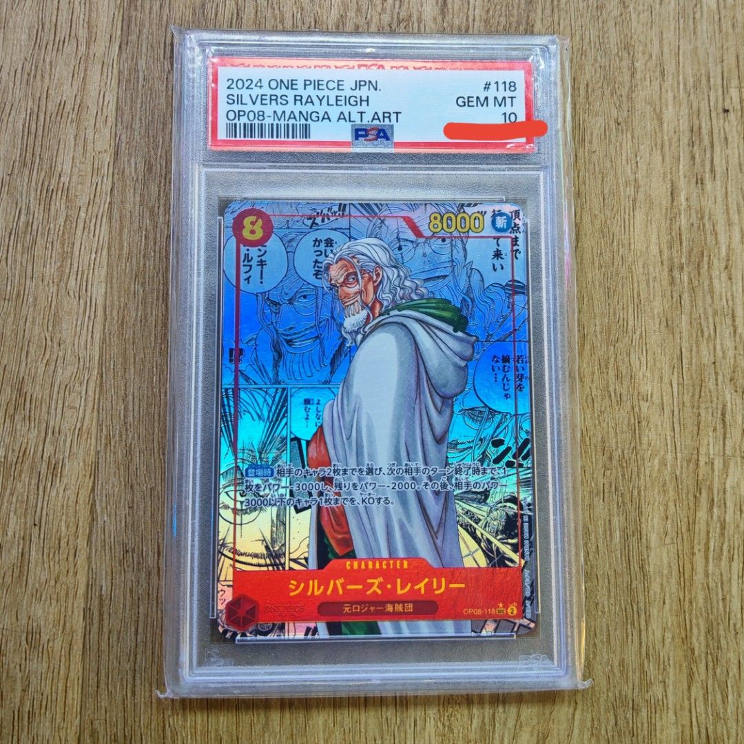 PSA 10 MANGA RAYLEIGH SILVER OP08 ONE PIECE TCG, Hobbies & Toys, Toys ...